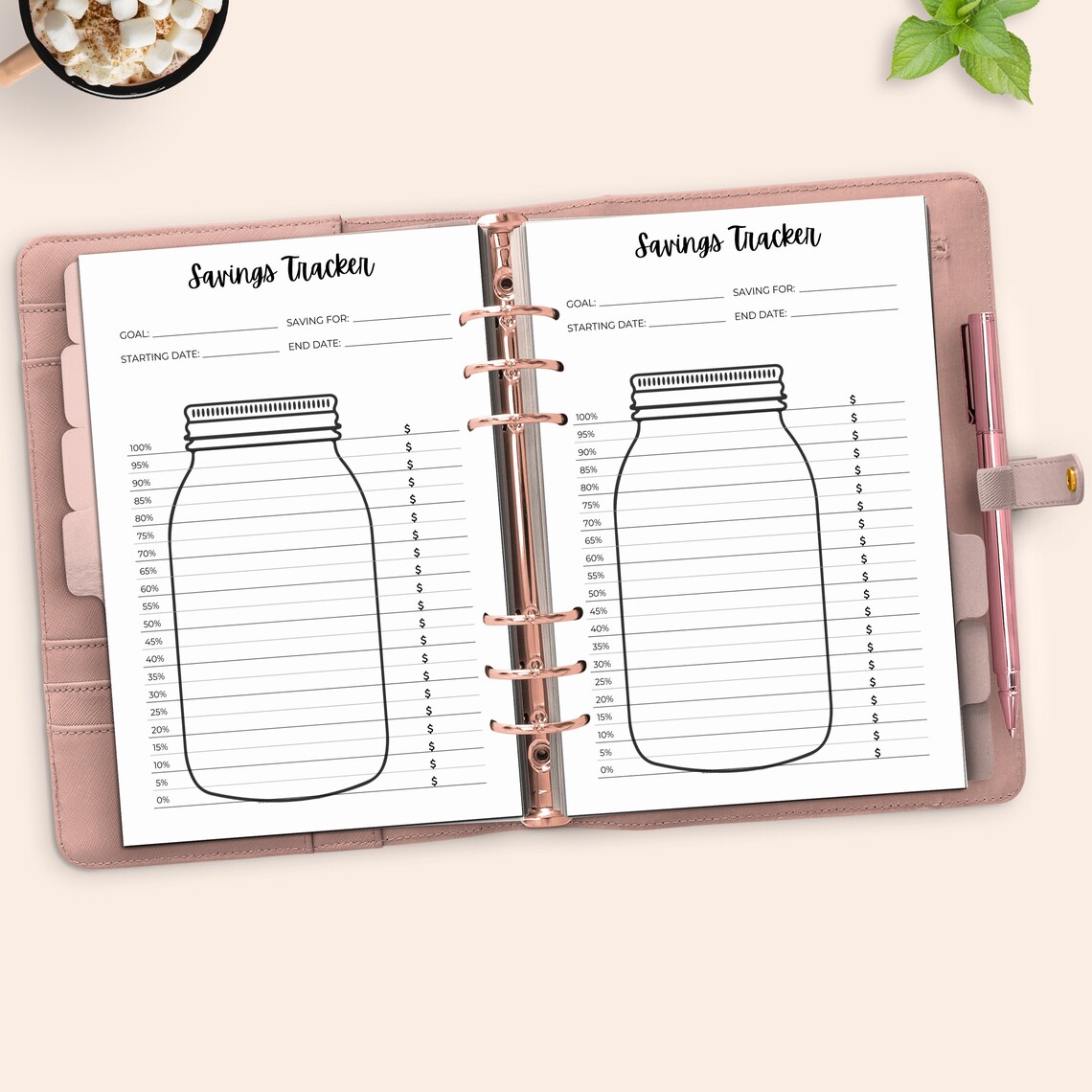 Savings Jar Tracker Printable Savings Challenge Money Saving - Etsy