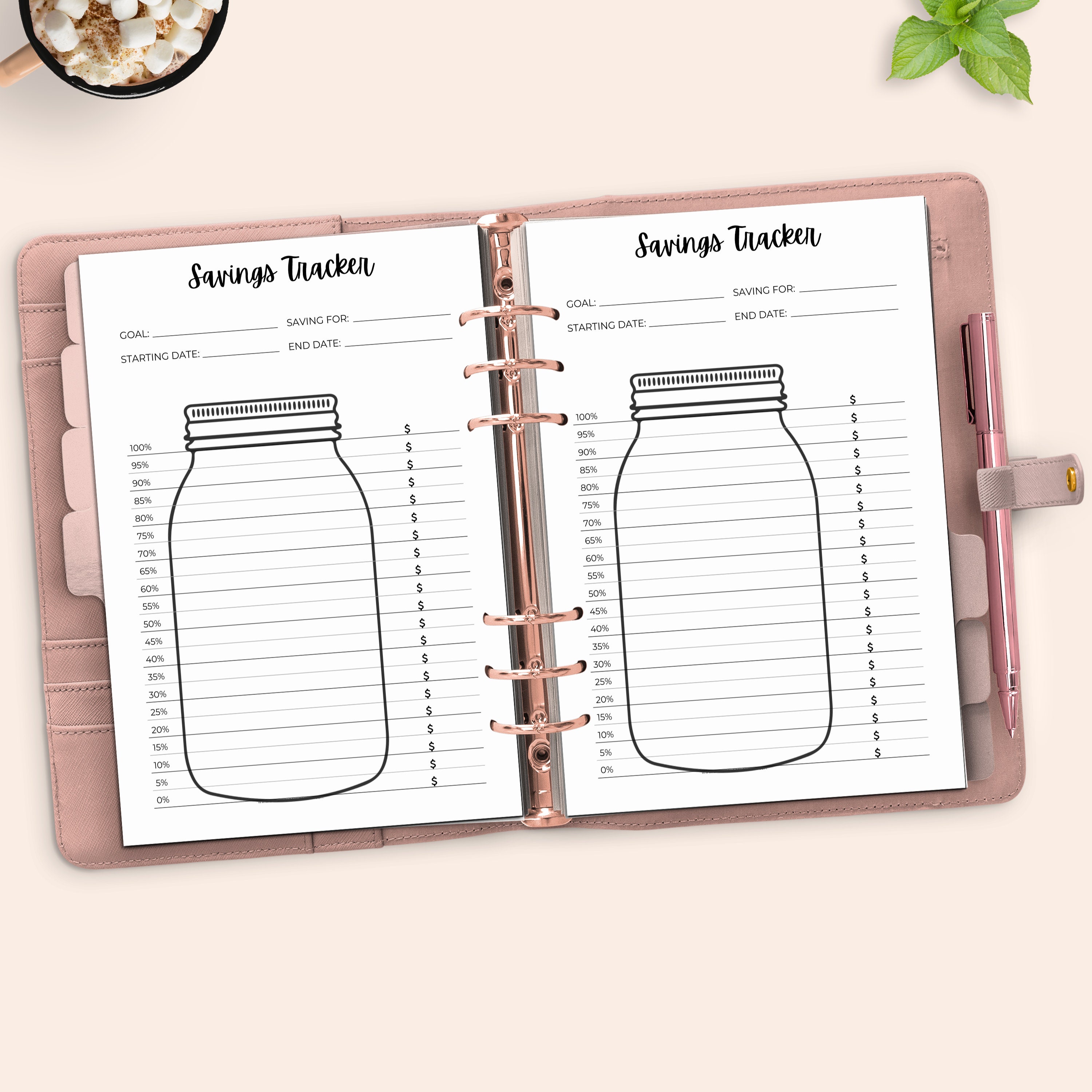 Savings Jar Tracker Printable Savings Challenge Money Saving - Etsy