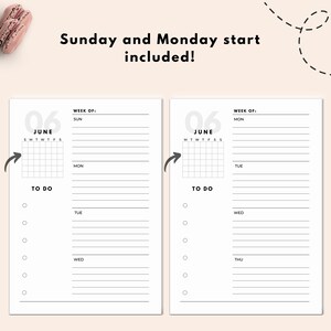 Weekly Planner Printable, Week at a Glance Printable, Weekly Planner ...