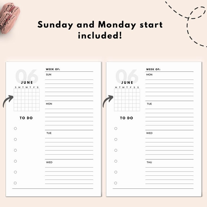 Weekly Planner Printable Week at a Glance Printable Weekly - Etsy