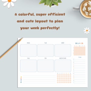 Weekly Planner Printable Undated, Week at a Glance, Week on One Page ...