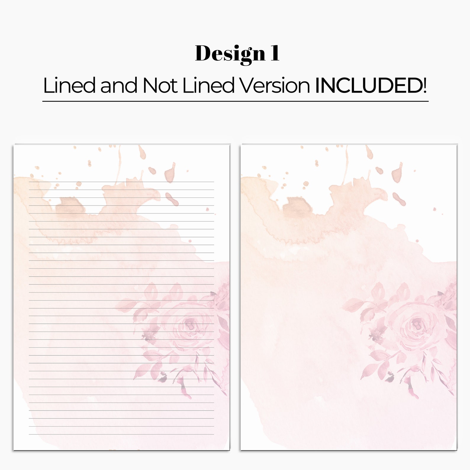 Watercolor Printable Stationary Printable Writing Paper - Etsy