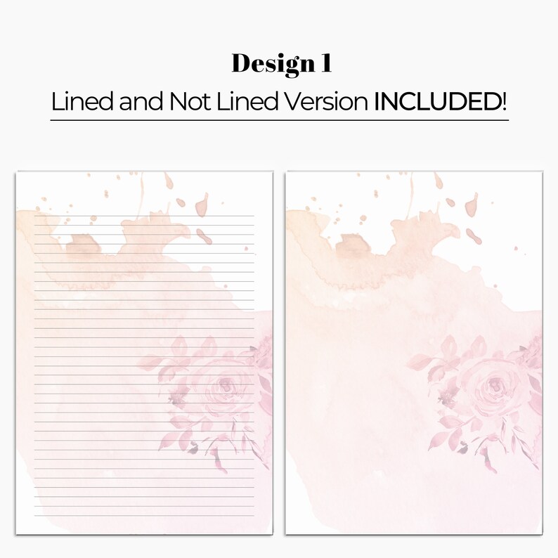 Watercolor Printable Stationary Printable Writing Paper - Etsy