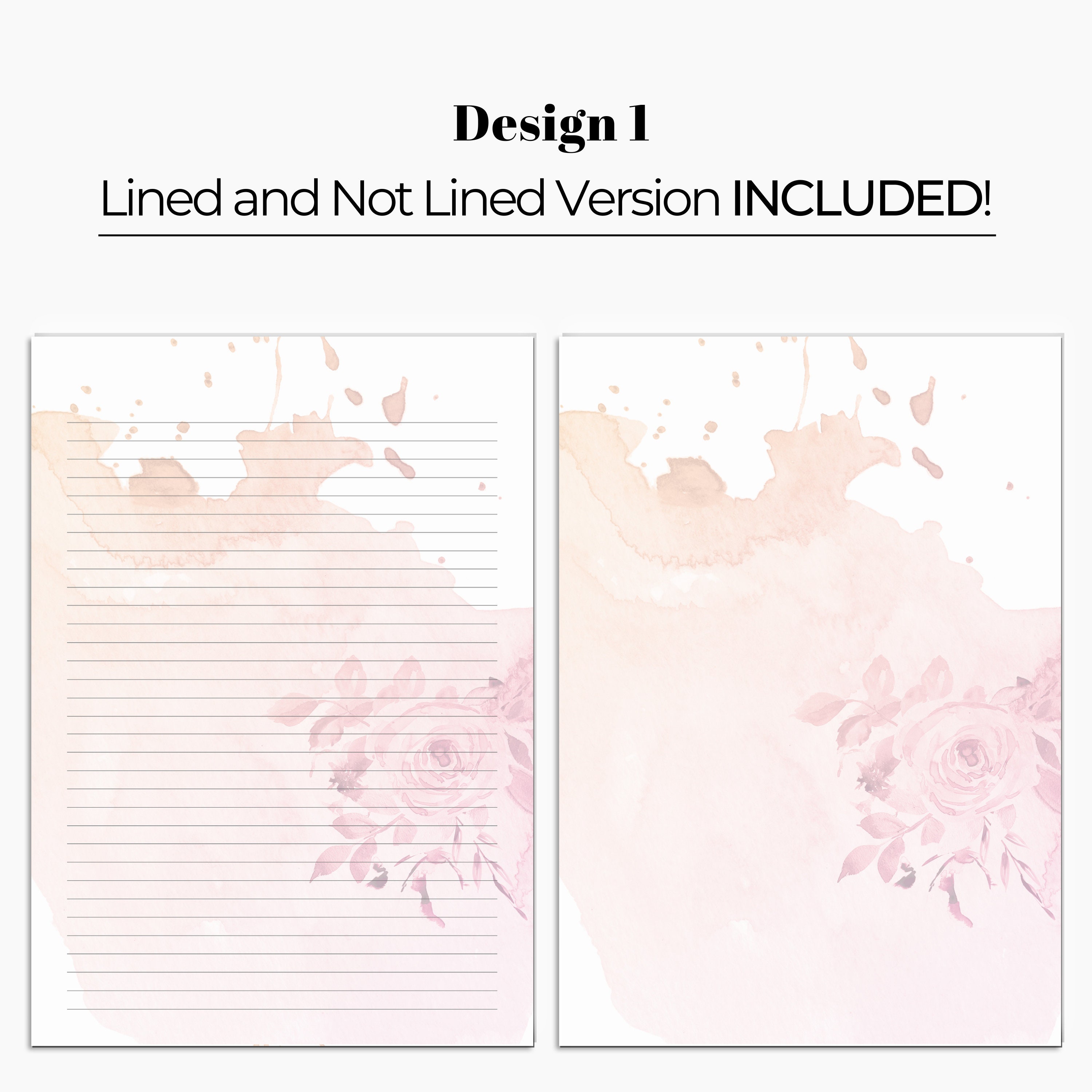 Watercolor Printable Stationary Printable Writing Paper - Etsy