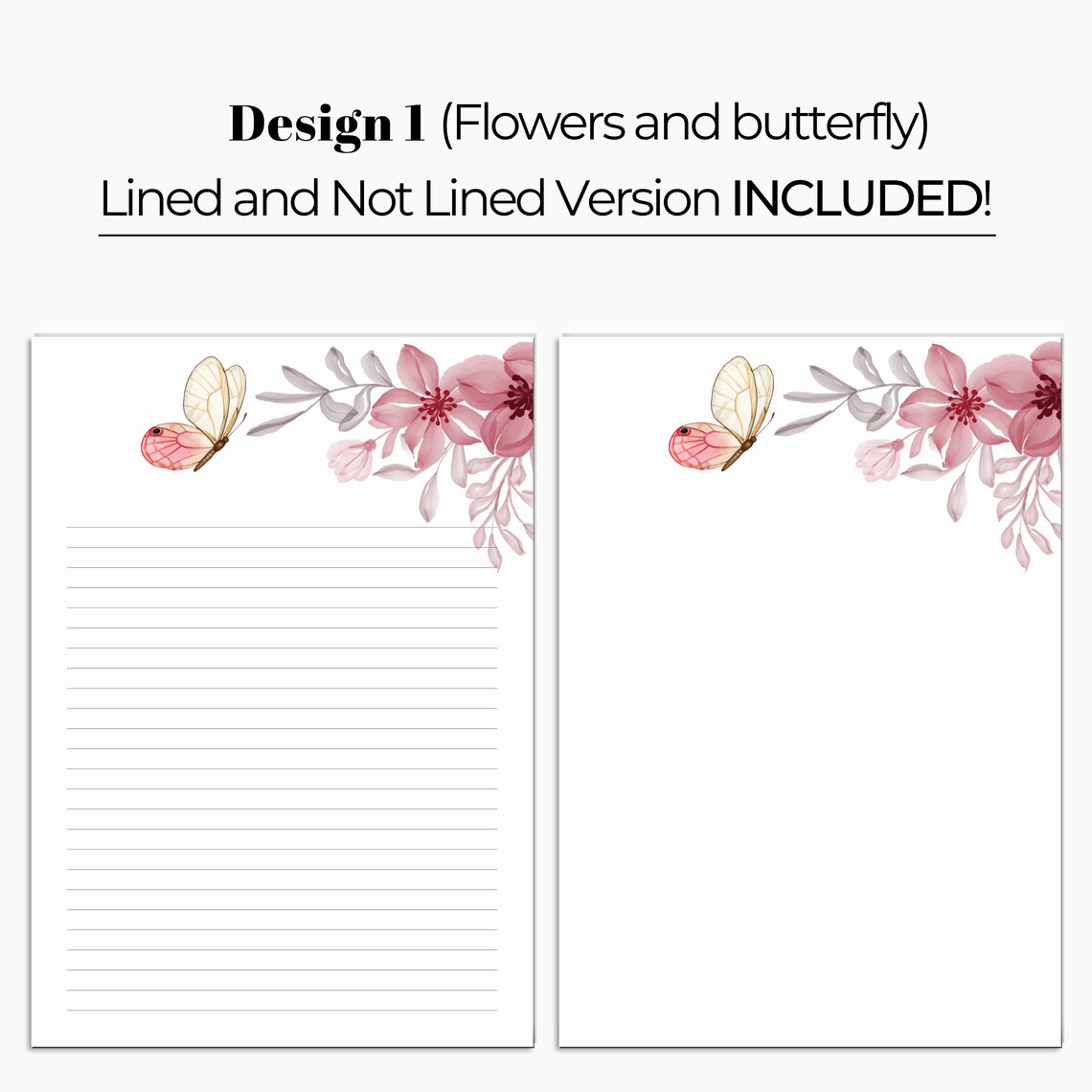 Boho Floral Printable Stationery Printable Writing Paper | Etsy