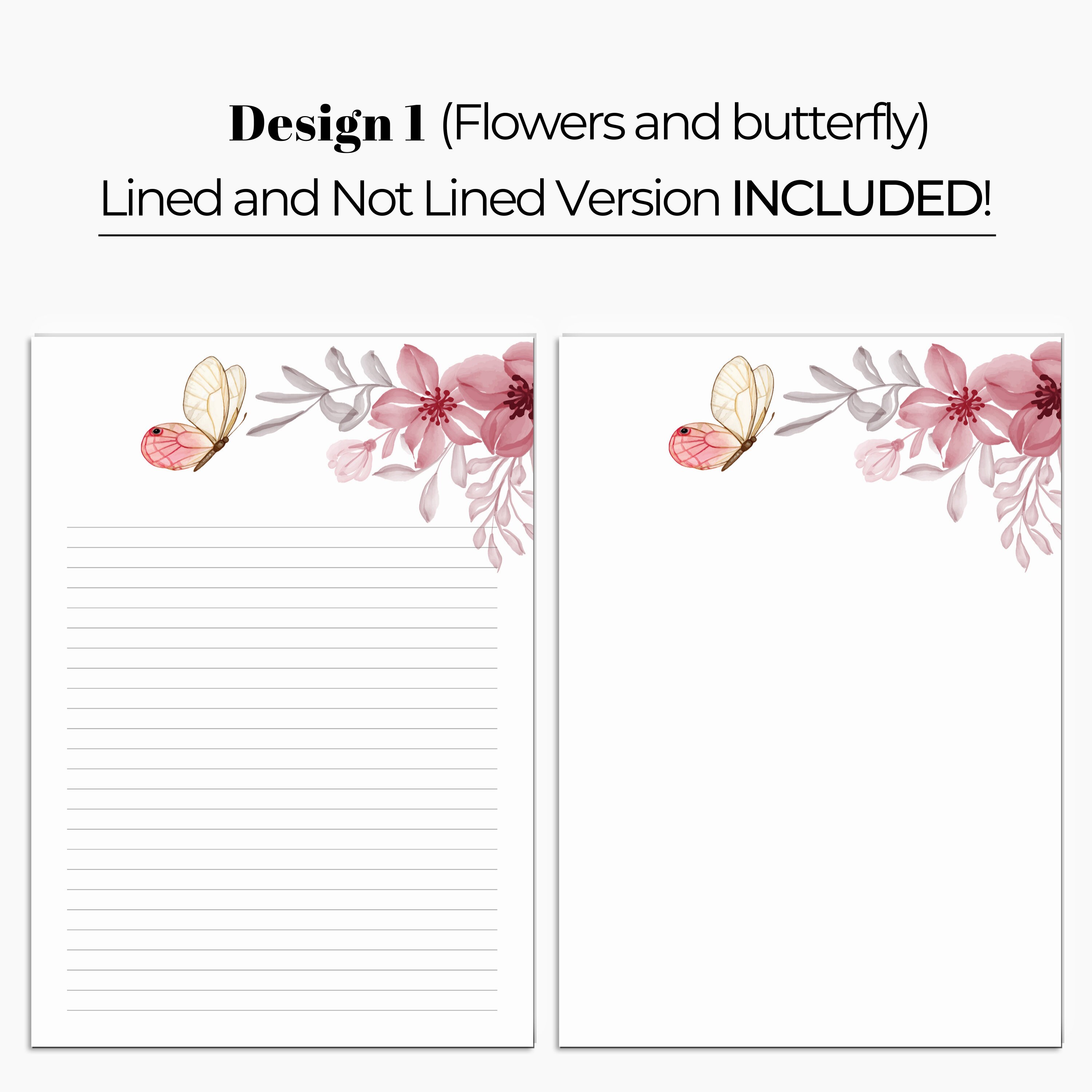 Boho Floral Printable Stationery Printable Writing Paper | Etsy