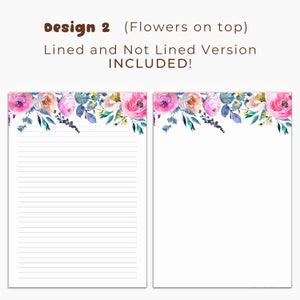 Purple Floral Printable Stationery, Letter, Printable Stationary ...