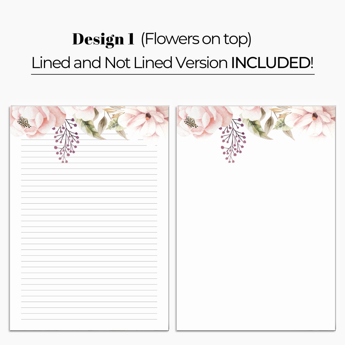 Floral Stationery Printable Letter Paper Printable | Etsy