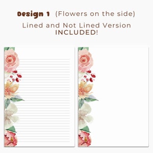 Floral Stationery Printable, Printable Stationery Paper, Writing Paper ...