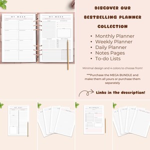 Week at a Glance Printable, Weekly Planner Undated, Week on Two Pages ...