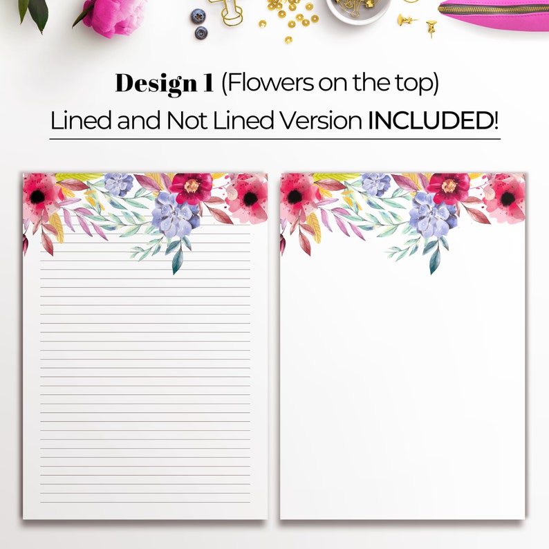 Floral Printable Stationery Printable Writing Paper | Etsy