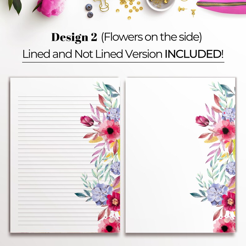 Floral Printable Stationery Printable Writing Paper | Etsy