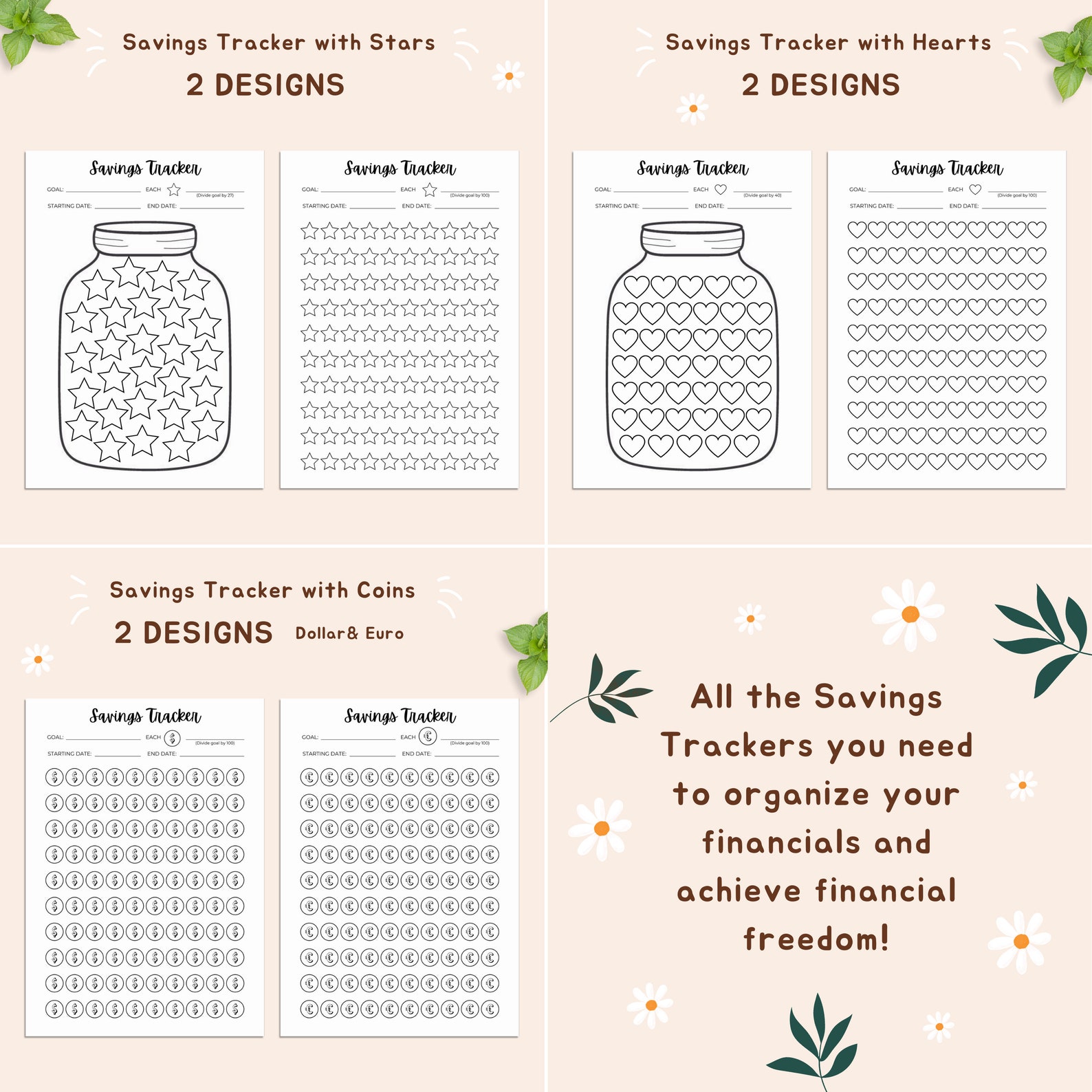 Savings Tracker Bundle Savings Tracker Printable Savings | Etsy