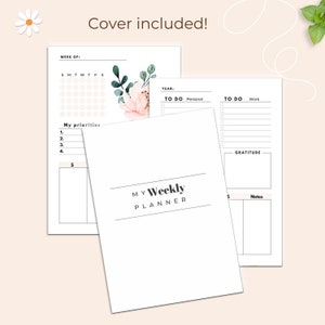 Weekly Planner Printable, Week at a Glance Printable, Weekly Planner ...
