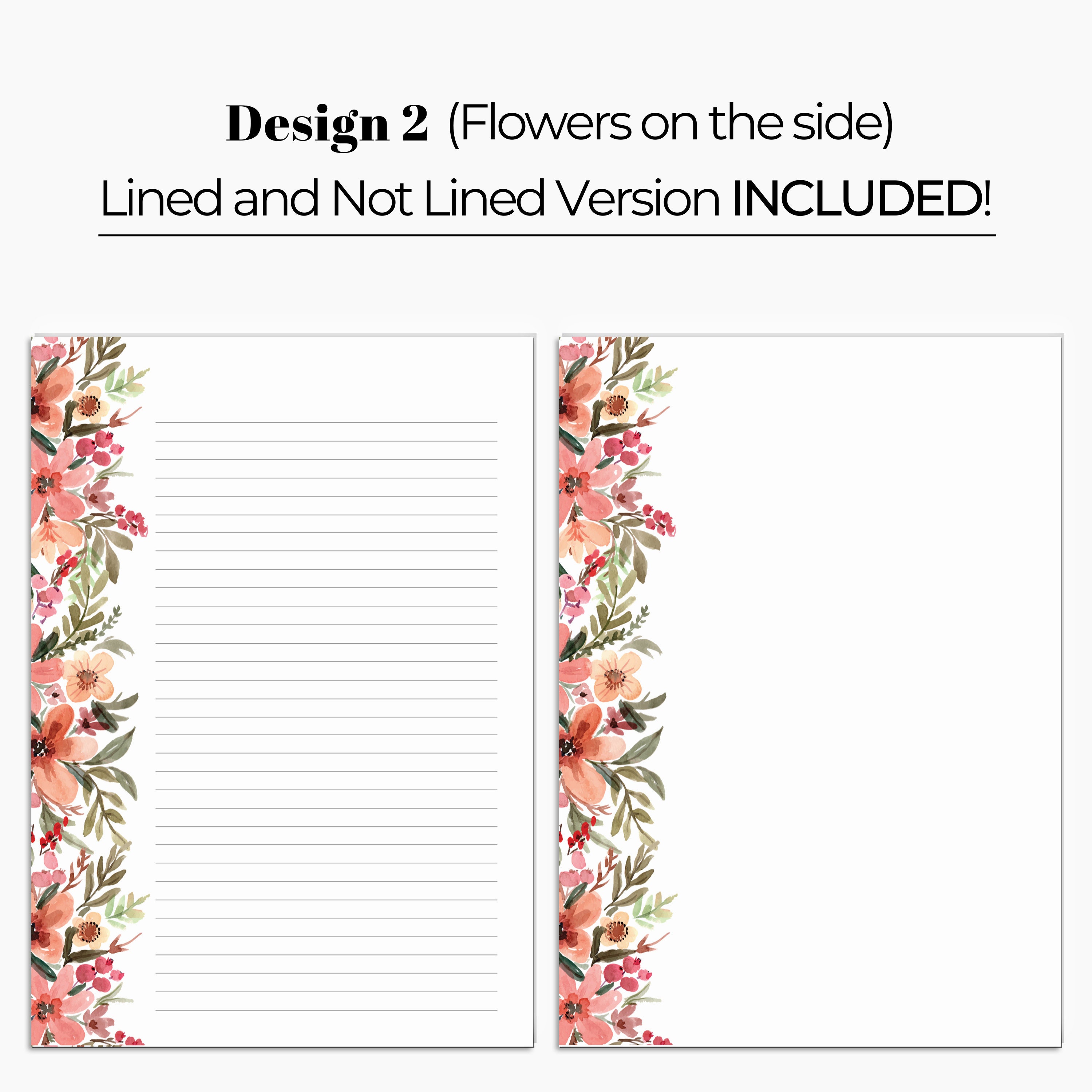 Boho Floral Printable Stationery Printable Writing Paper - Etsy