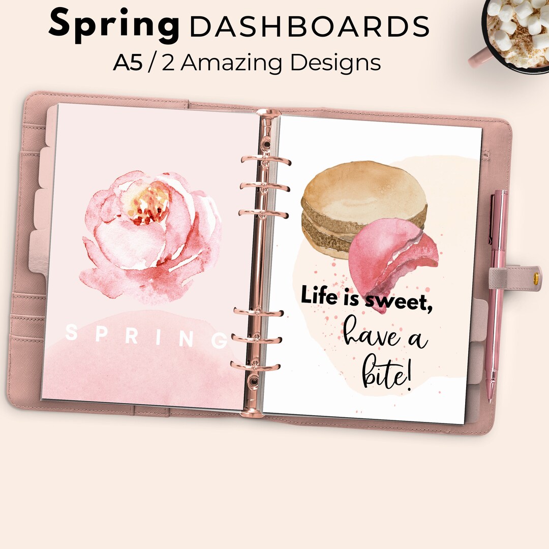 Printable Dashboard A5, Planner Cover Printable, Filofax A5 Inserts, A5 ...