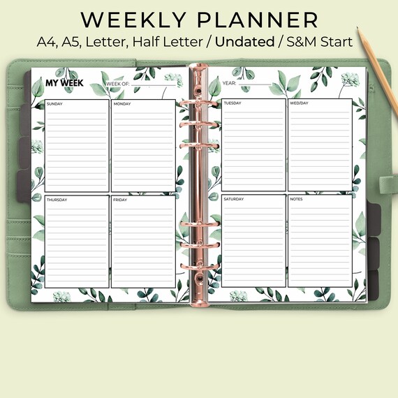Weekly Planner Printable Week at a Glance Printable Weekly - Etsy
