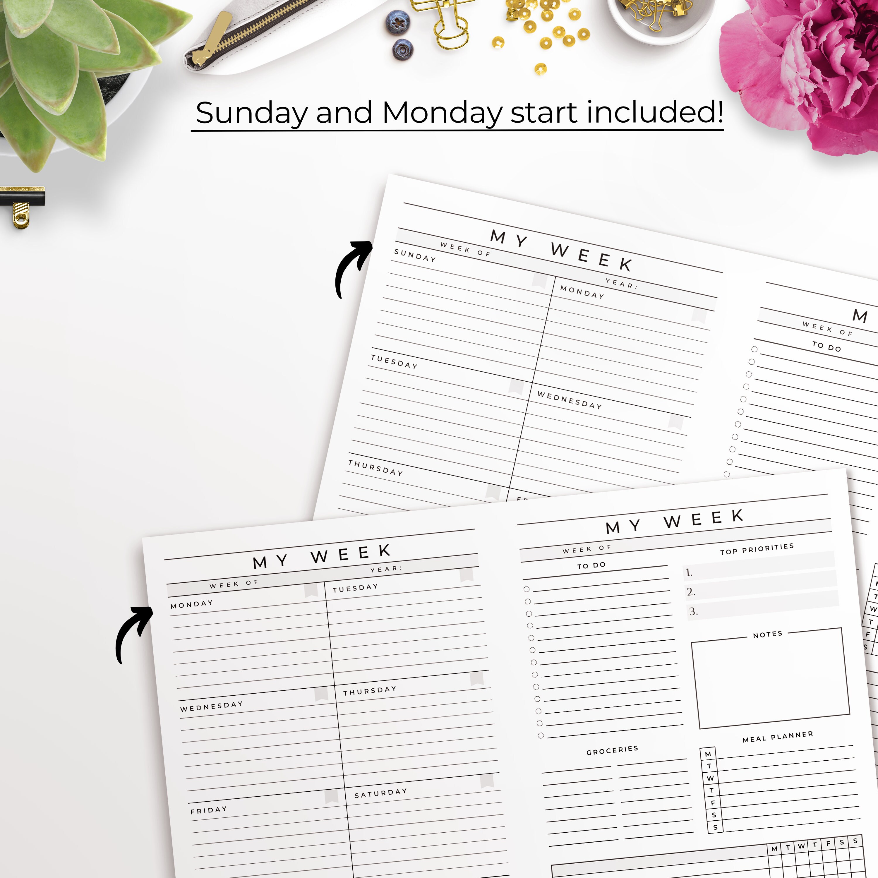 Traveler's Notebook Weekly Planner Printable TN A6 | Etsy