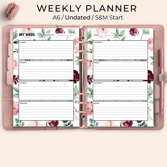Weekly Planner Printable Week on Two Pages WO2P Planner - Etsy