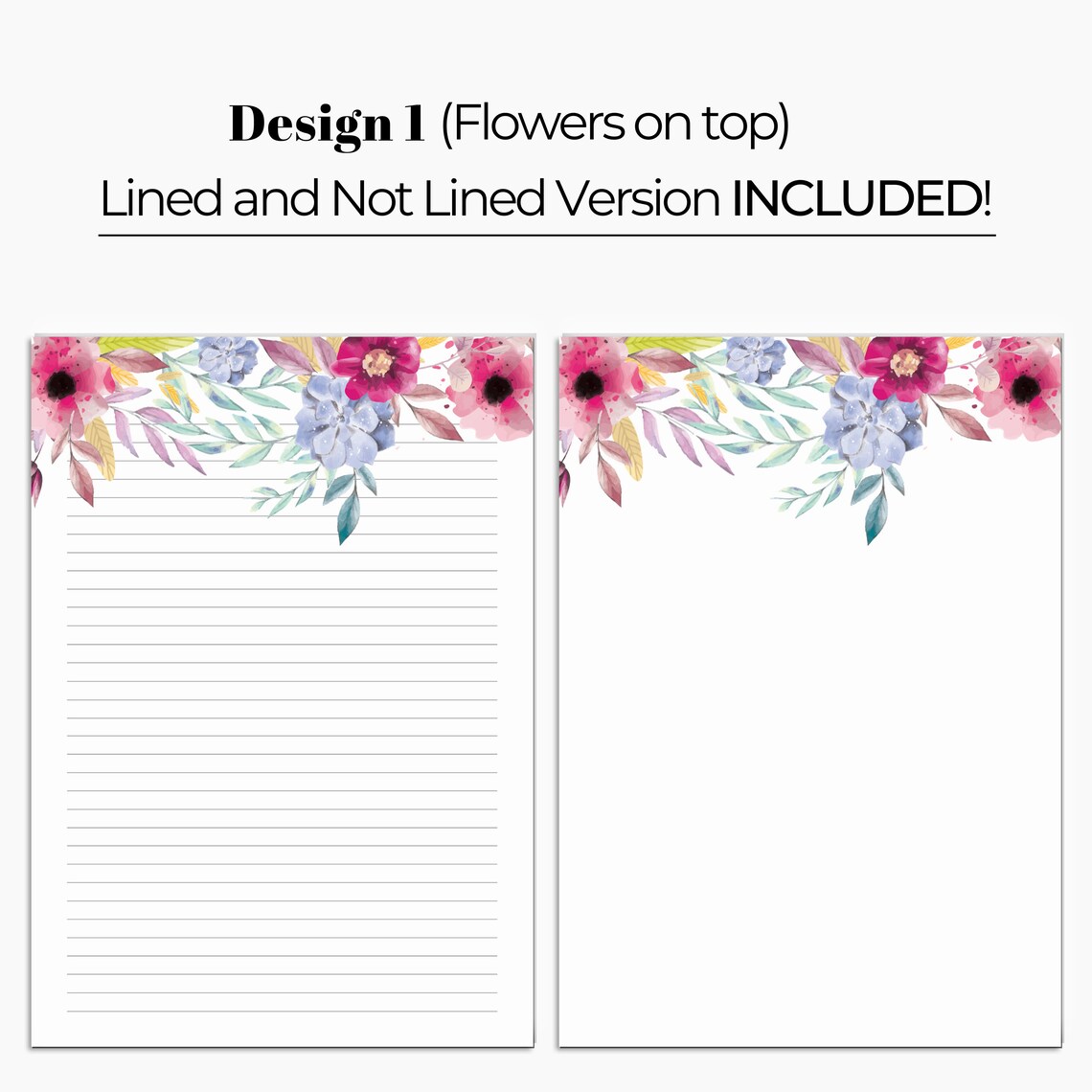 Floral Printable Stationery Printable Writing Paper - Etsy