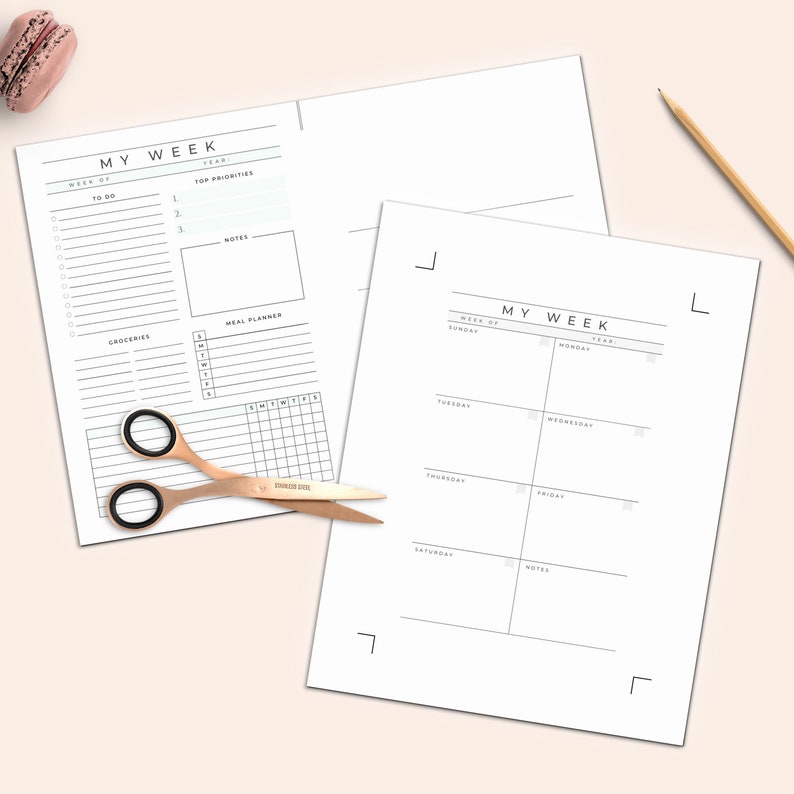 Week at a Glance Printable Weekly Planner Undated Week on | Etsy