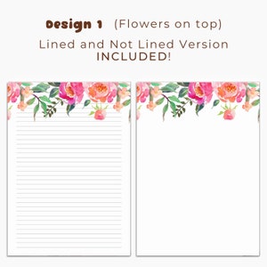 Printable Watercolor Floral Stationery, Printable Writing Paper ...
