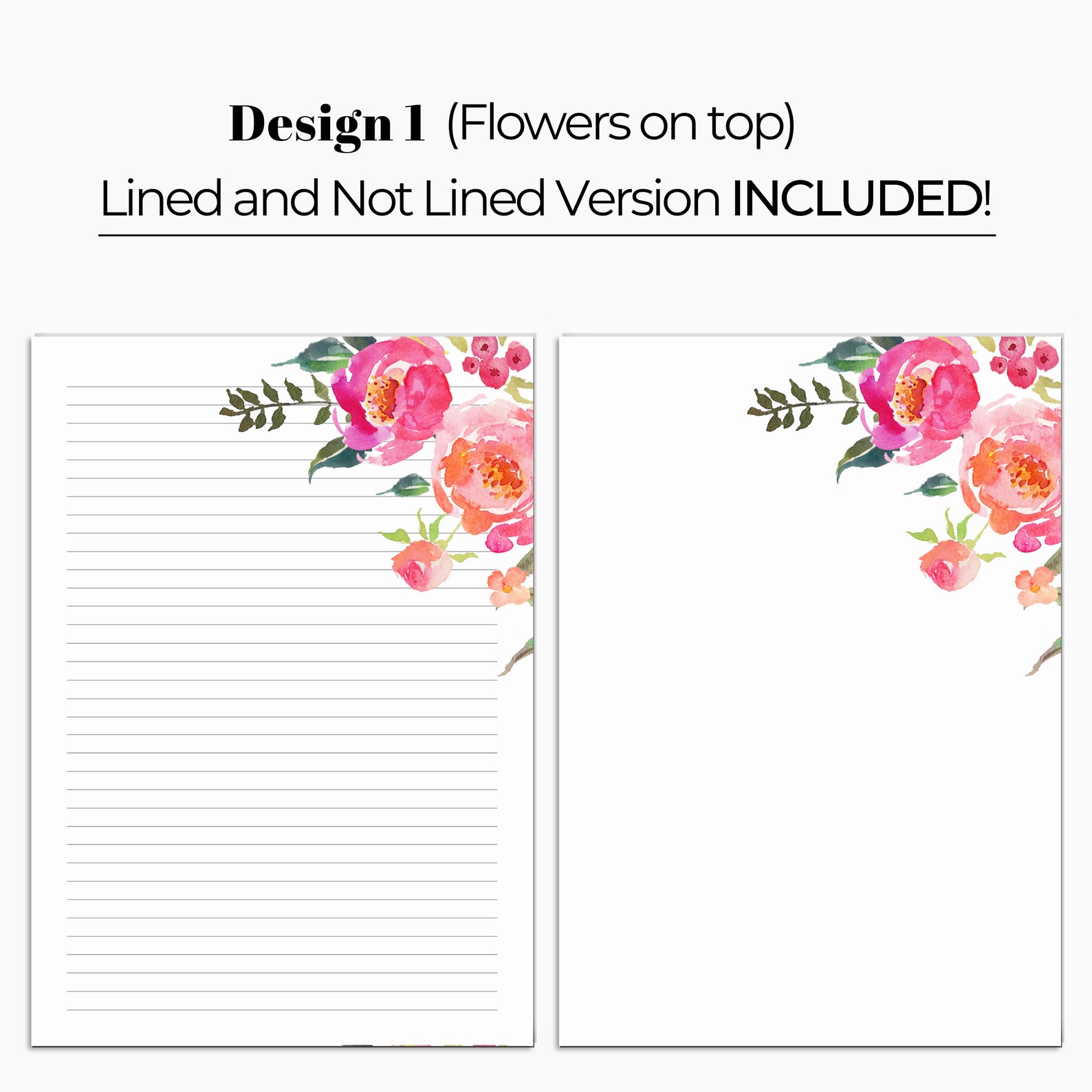 Floral Printable Stationery Printable Writing Paper - Etsy