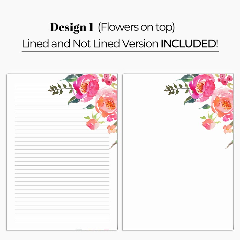 Floral Printable Stationery Printable Writing Paper - Etsy