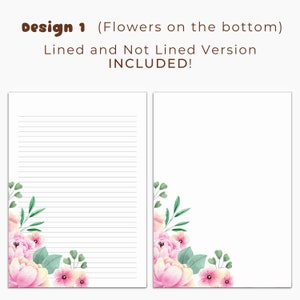 Printable Watercolor Floral Stationery, Writing Paper Printable ...