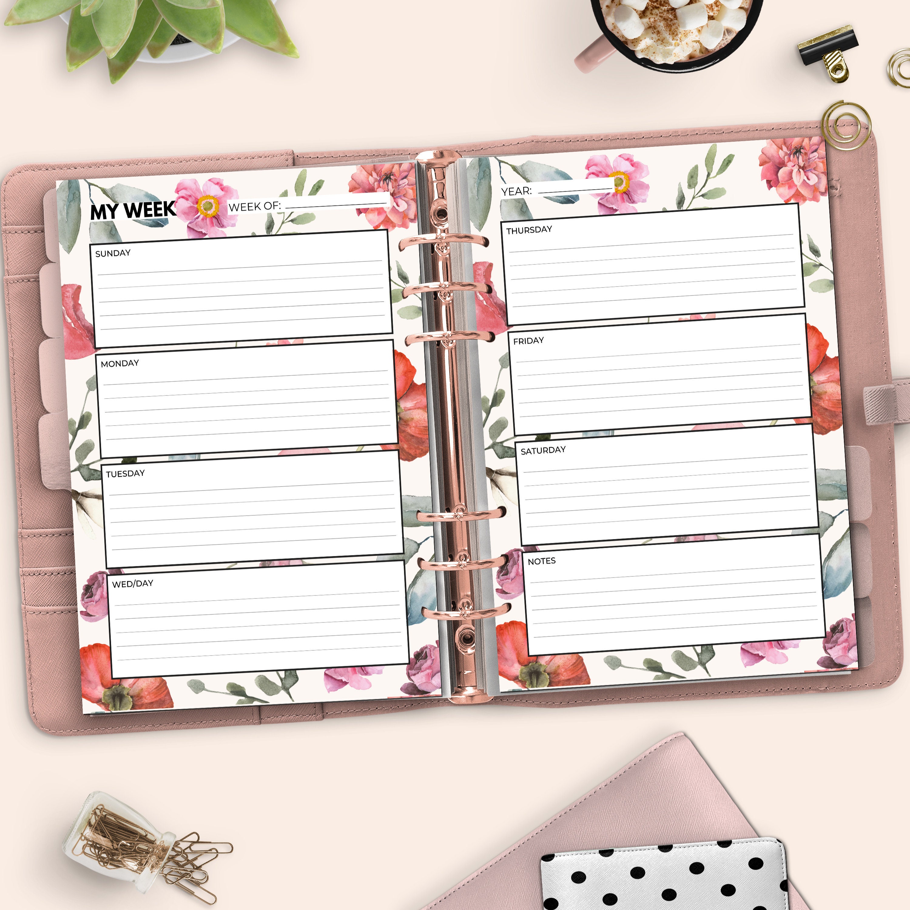 Weekly Planner Printable Week at a Glance Printable Weekly | Etsy