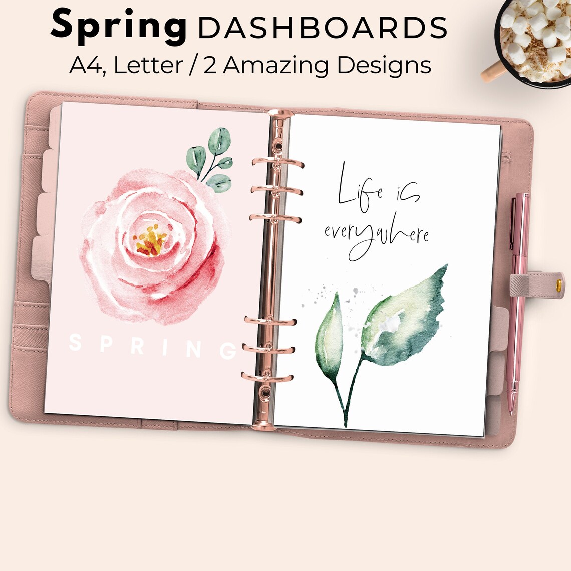 Printable Dashboard Floral Planner Cover Printable Floral | Etsy
