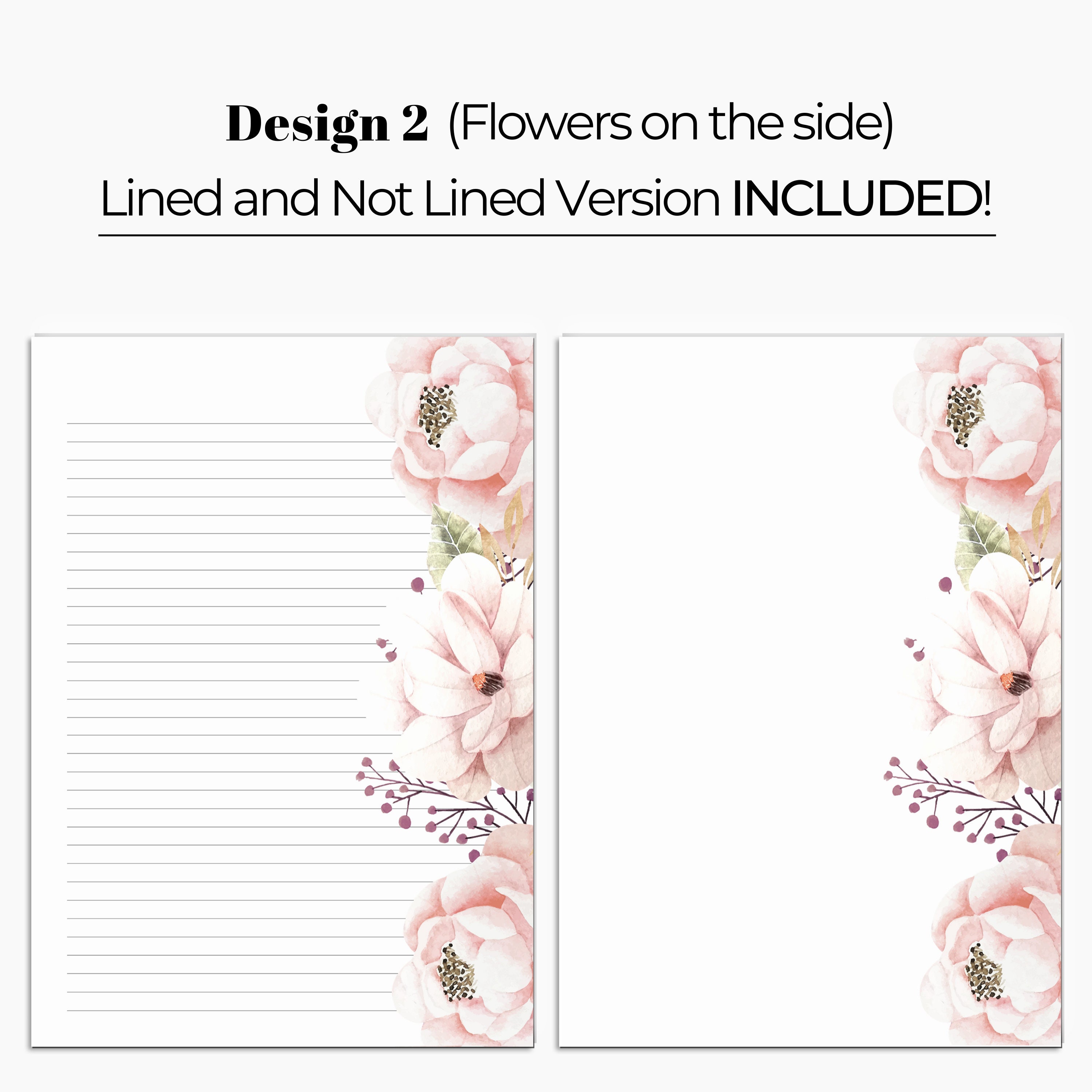 Floral Stationery Printable Letter Paper Printable | Etsy