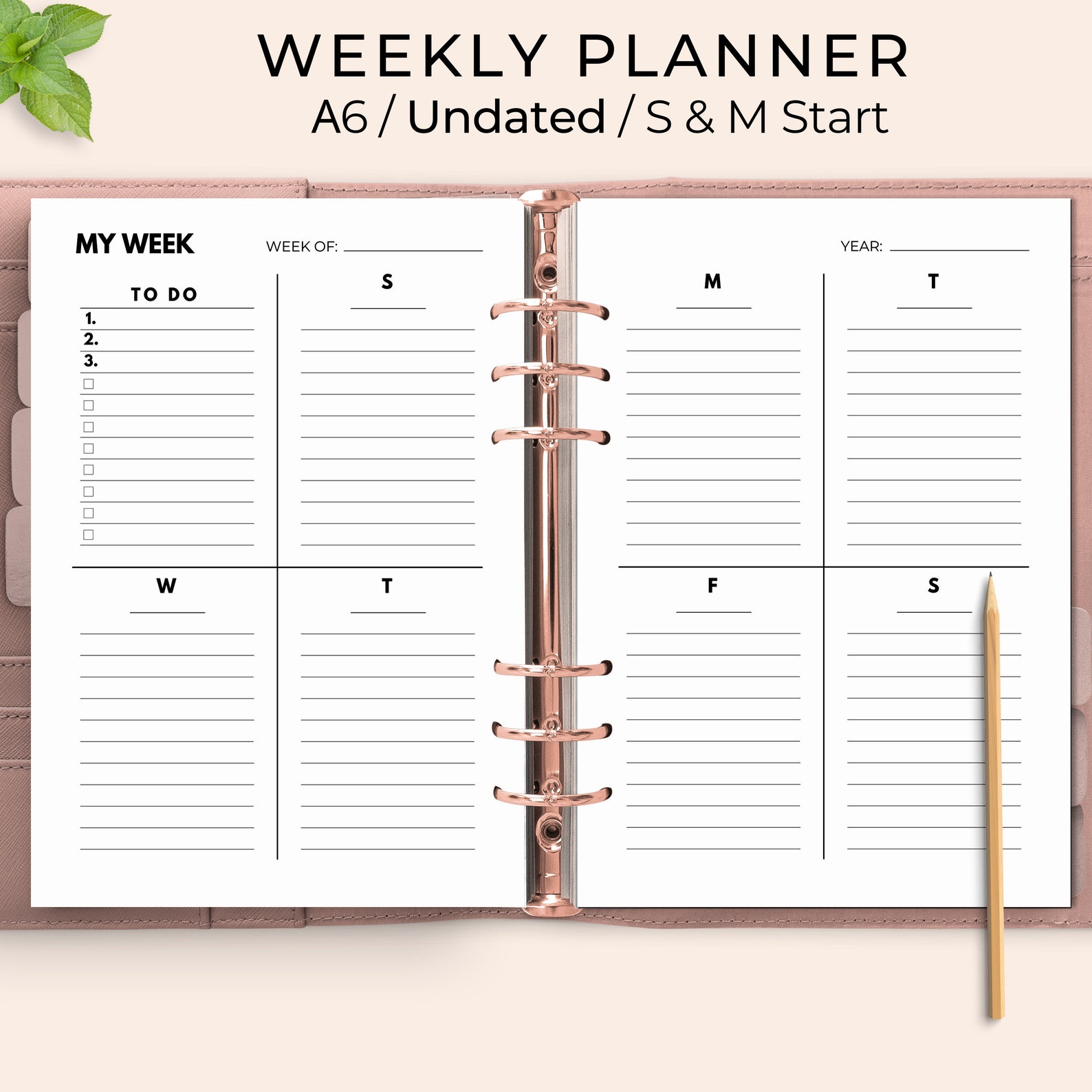 Weekly Planner Printable Week at a Glance Printable Weekly - Etsy