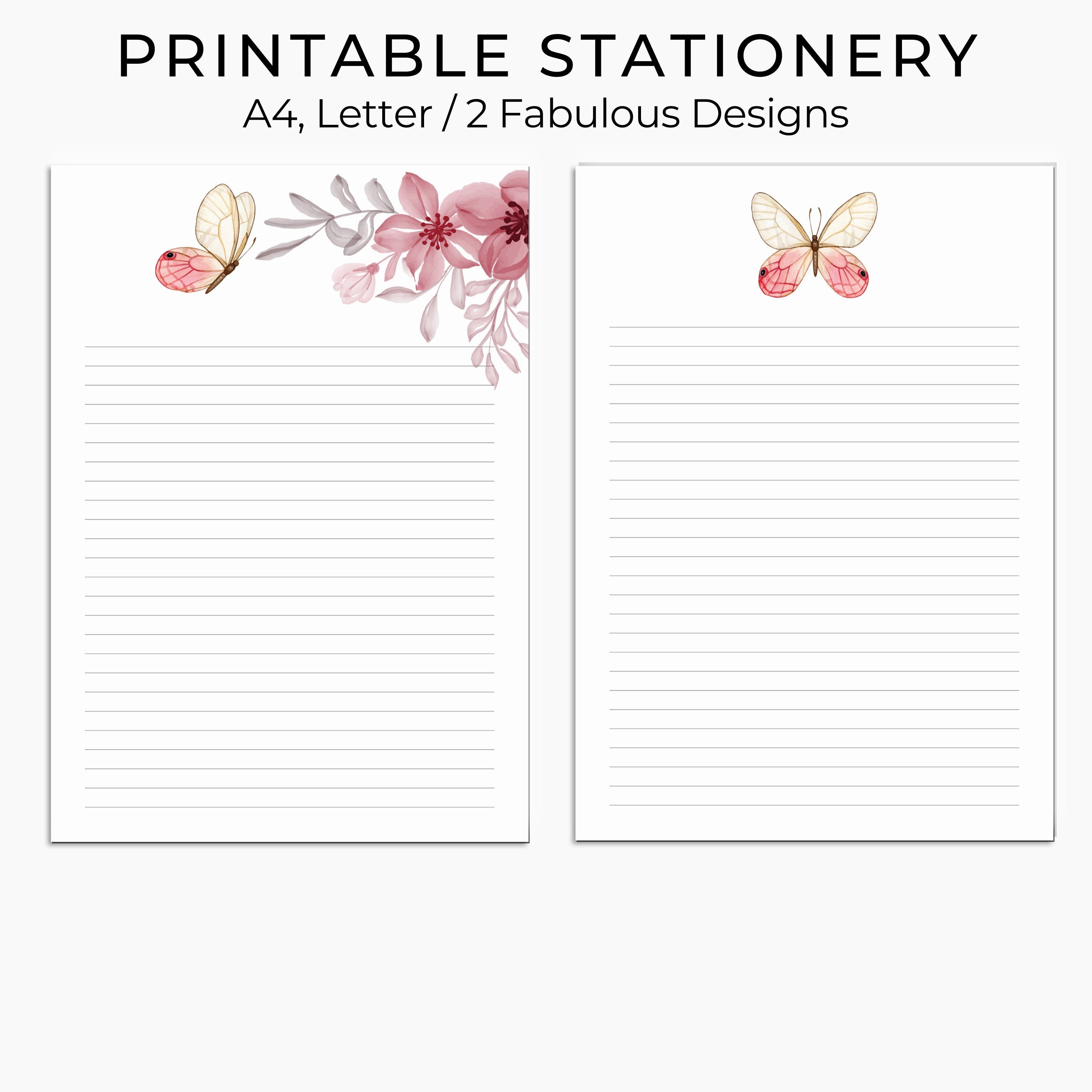Boho Floral Printable Stationery Printable Writing Paper | Etsy