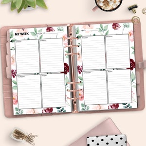 Weekly Planner Printable, Week at a Glance Printable, Weekly Planner ...
