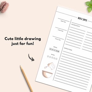 Printable Recipe Page, Grocery List Printable, Recipe Planner ...