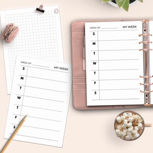Weekly Planner Printable, Week at a Glance Printable, Weekly Planner ...