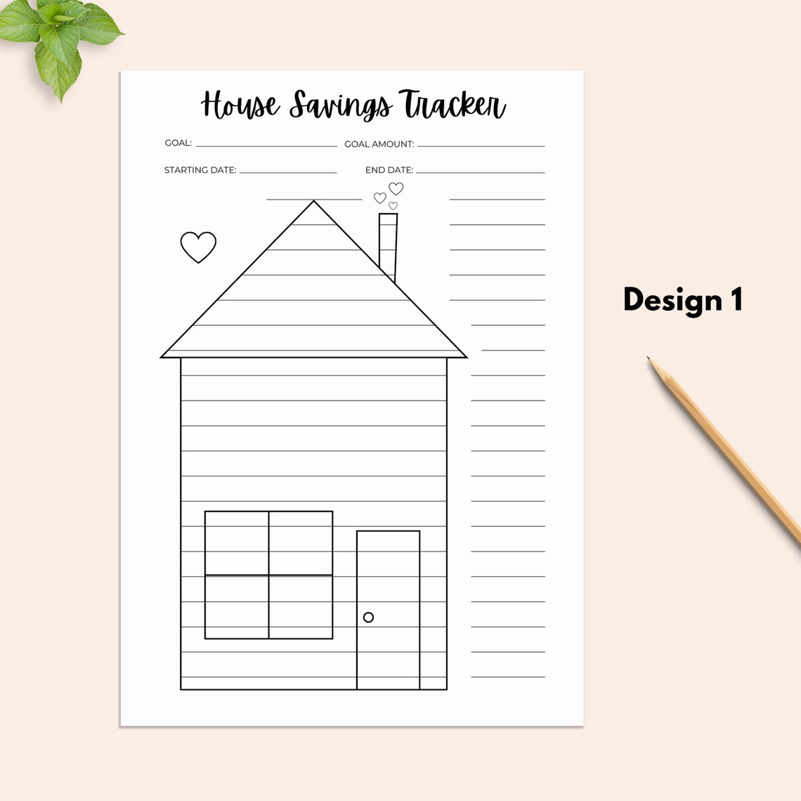 House Savings Tracker Printable Savings Challenge Money - Etsy
