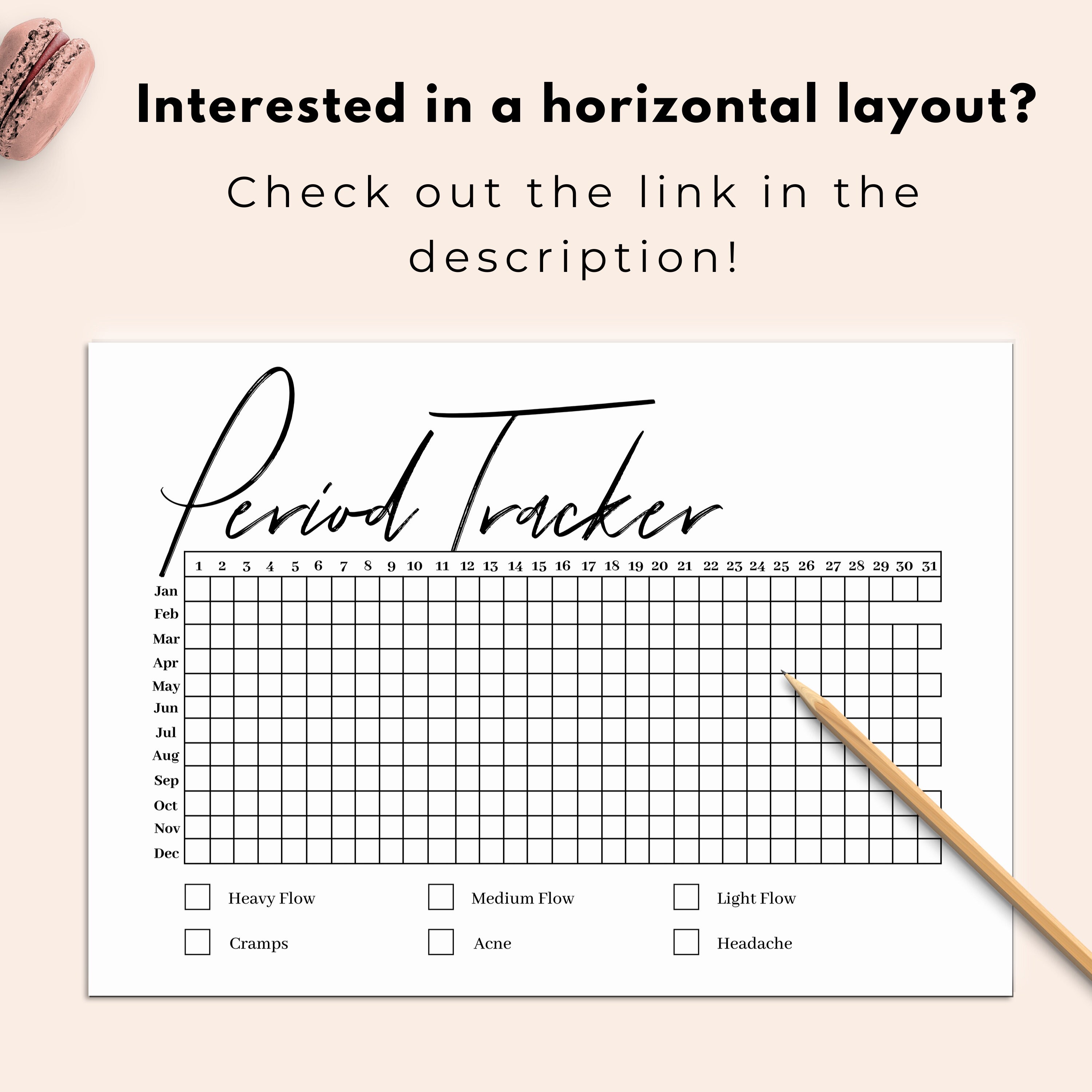 Period Tracker Printable Cycle Tracker Menstual Cycle | Etsy