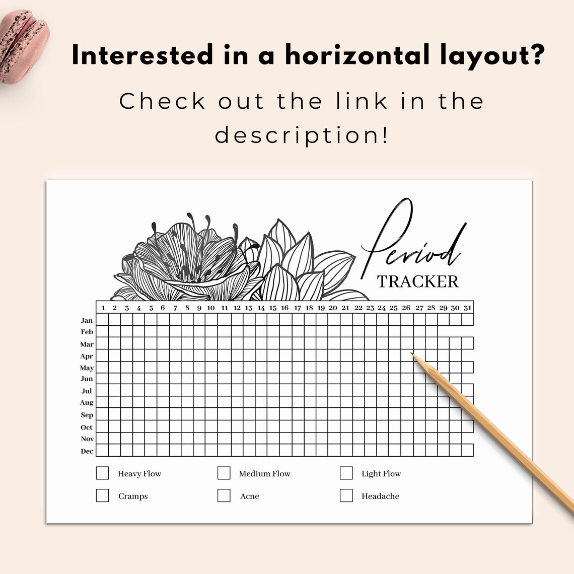 Period Tracker Printable Cycle Tracker Menstual Cycle - Etsy