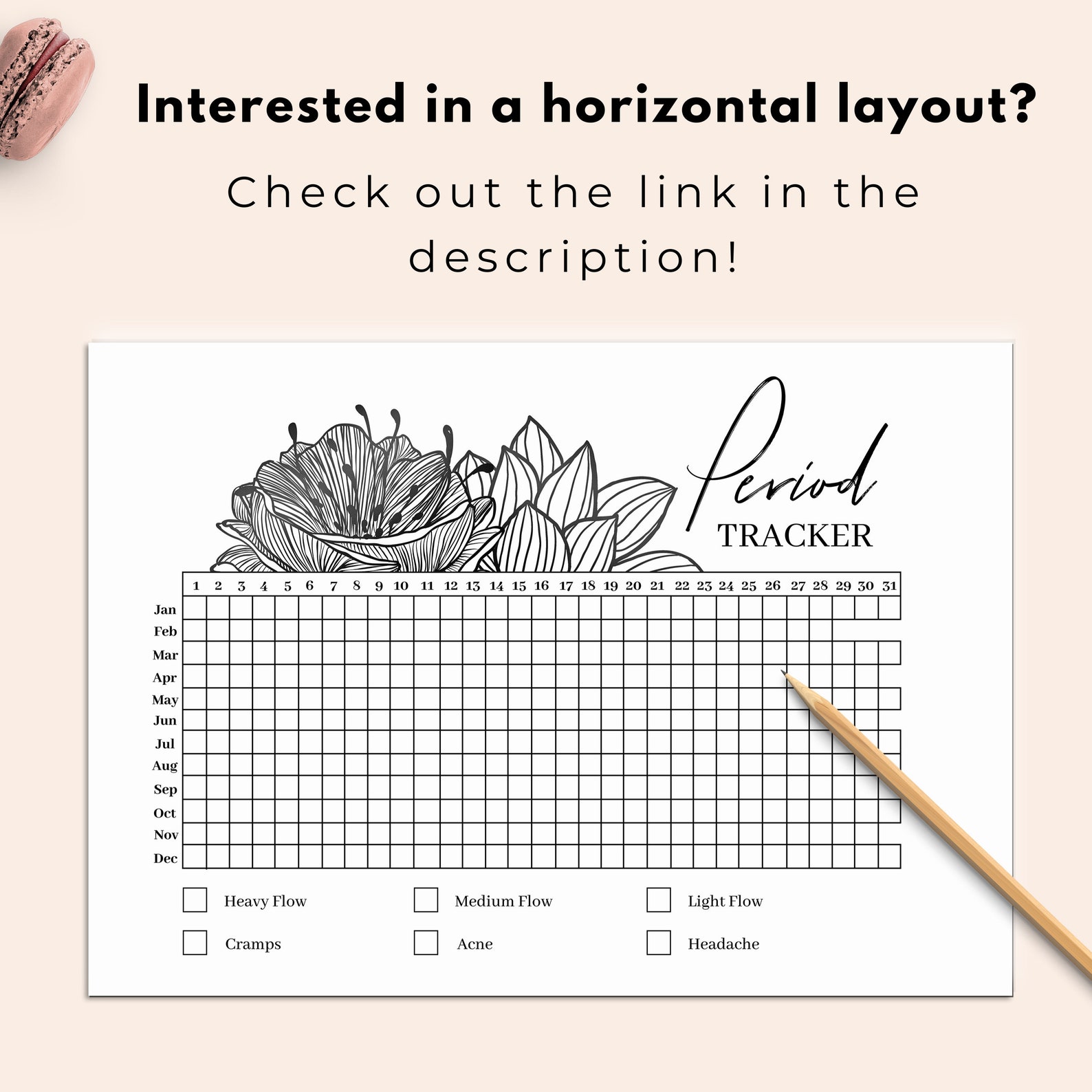 Period Tracker Printable Cycle Tracker Menstual Cycle - Etsy