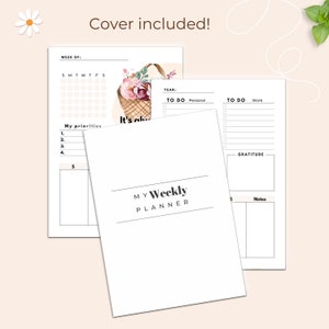 Weekly Planner Printable, Week at a Glance Printable, Weekly Planner ...