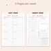 Week at a Glance Printable, Weekly Planner Undated, Week on Two Pages ...