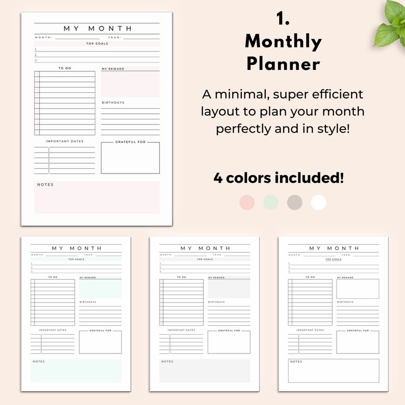 Planner Bundle Printable Daily Weekly Monthly Planner Bundle - Etsy