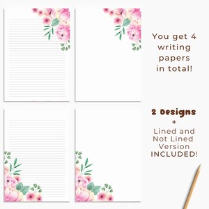 Printable Watercolor Floral Stationery, Writing Paper Printable ...