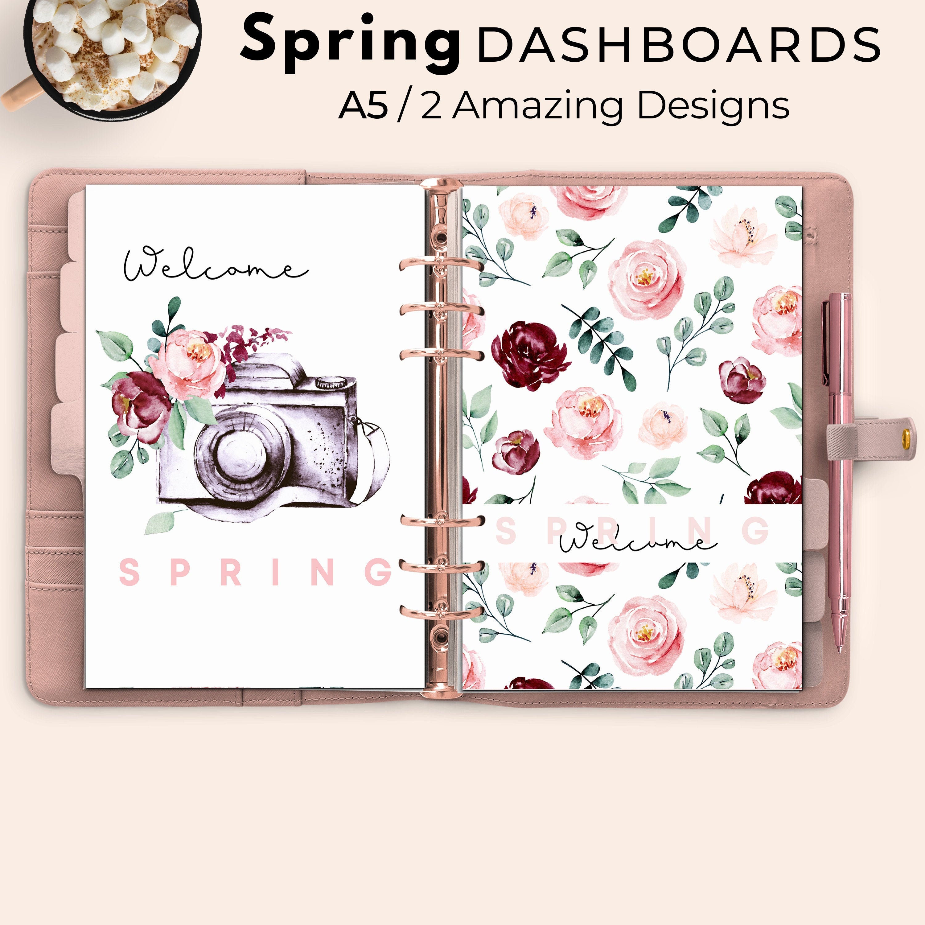 Printable Dashboard A5 Planner Cover Printable Filofax A5 - Etsy UK
