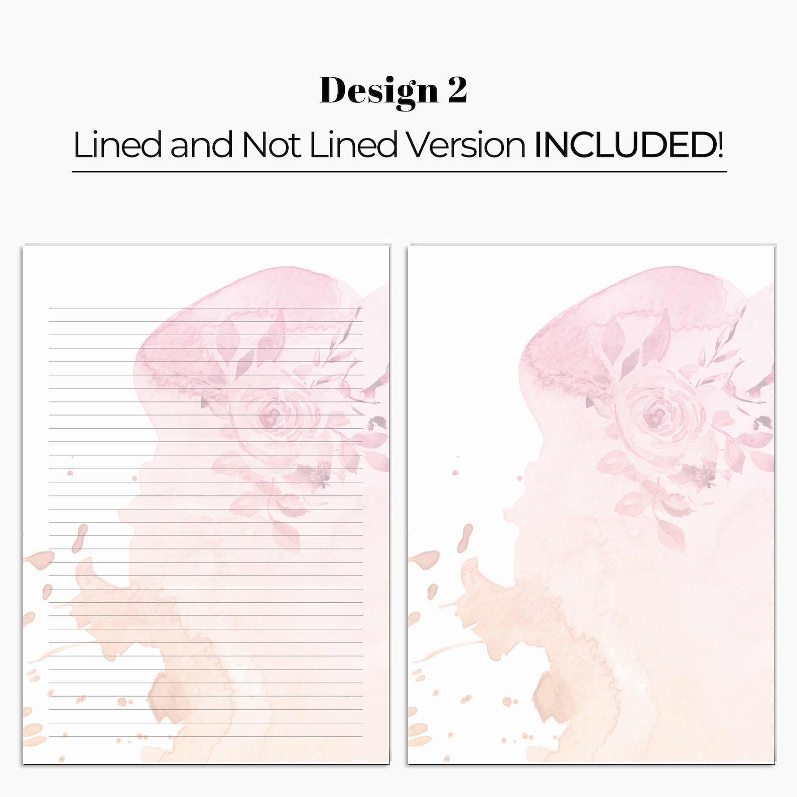 Watercolor Printable Stationary Printable Writing Paper - Etsy