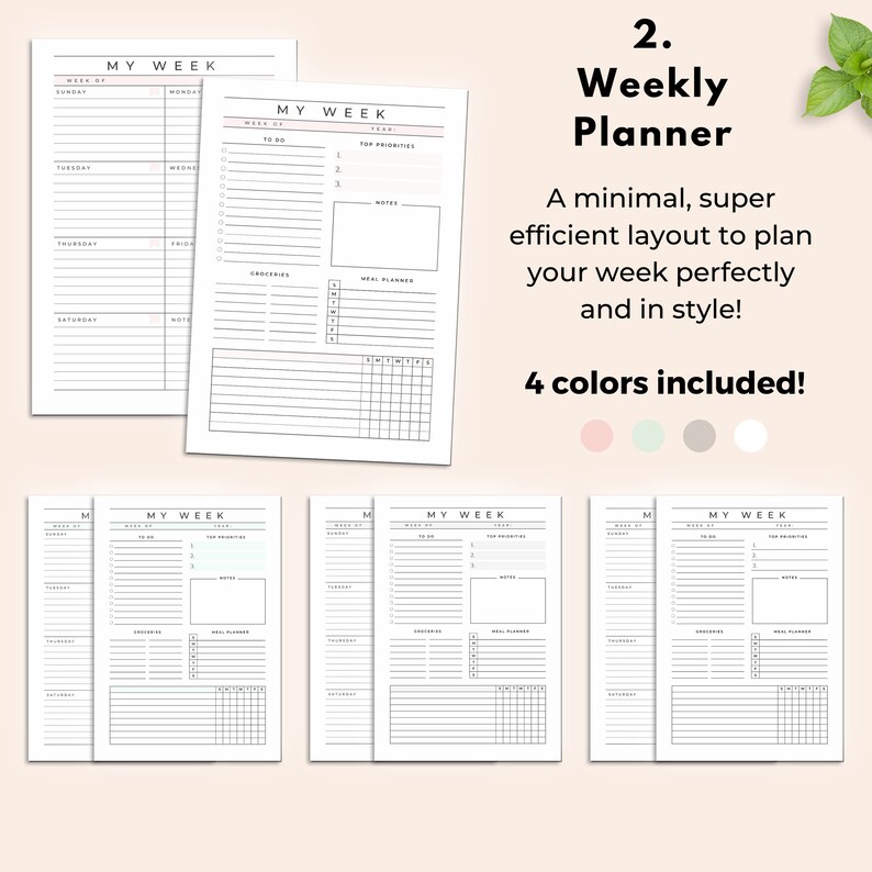 Planner Bundle Printable Daily Weekly Monthly Planner Bundle - Etsy