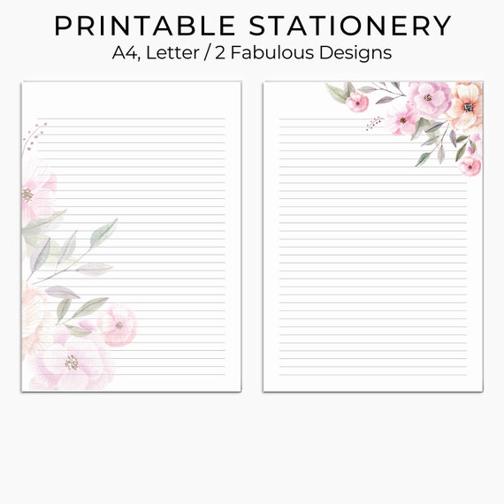 Templates Printable Stationery,Floral Writing Paper,Spring Stationery ...
