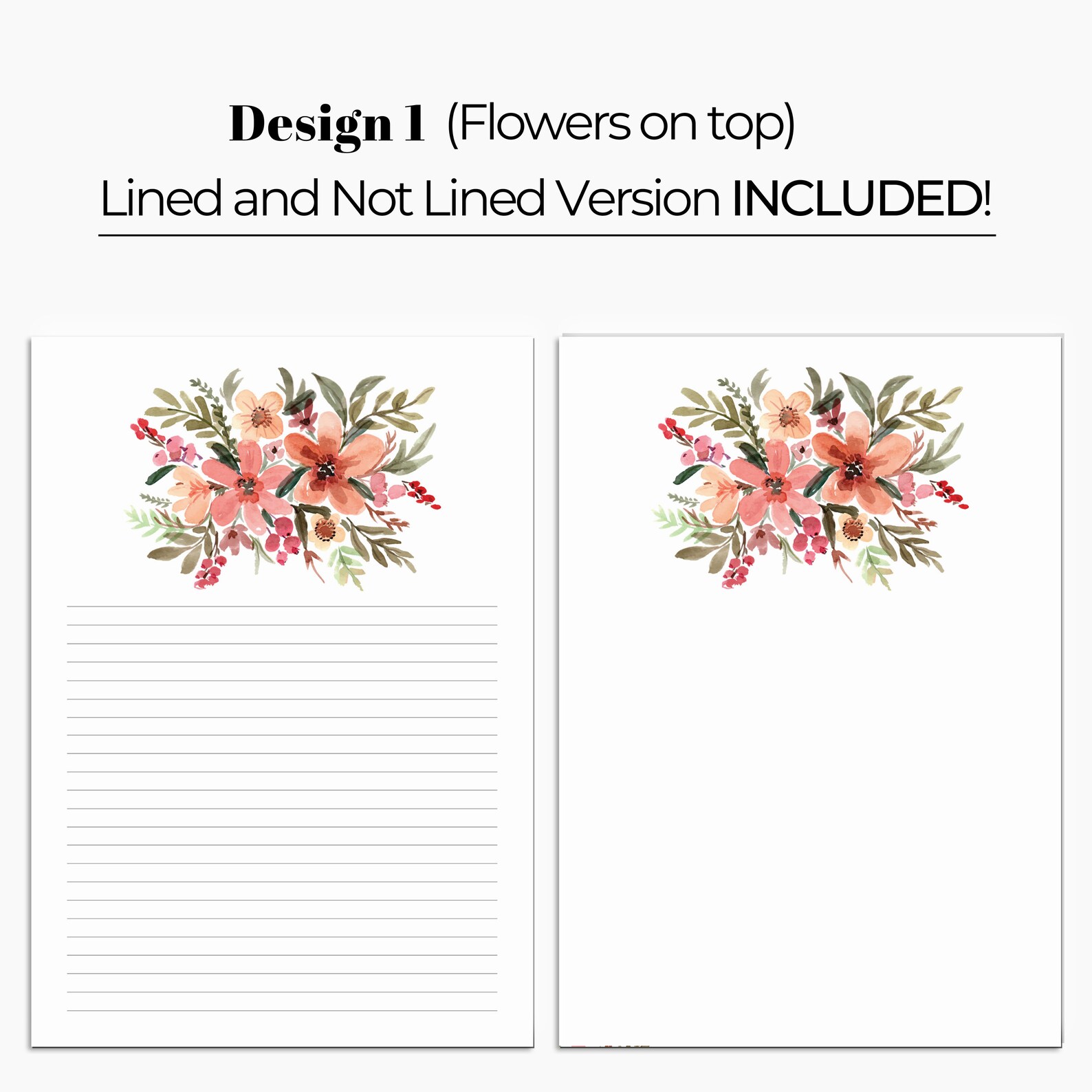 Boho Floral Printable Stationery Printable Writing Paper - Etsy